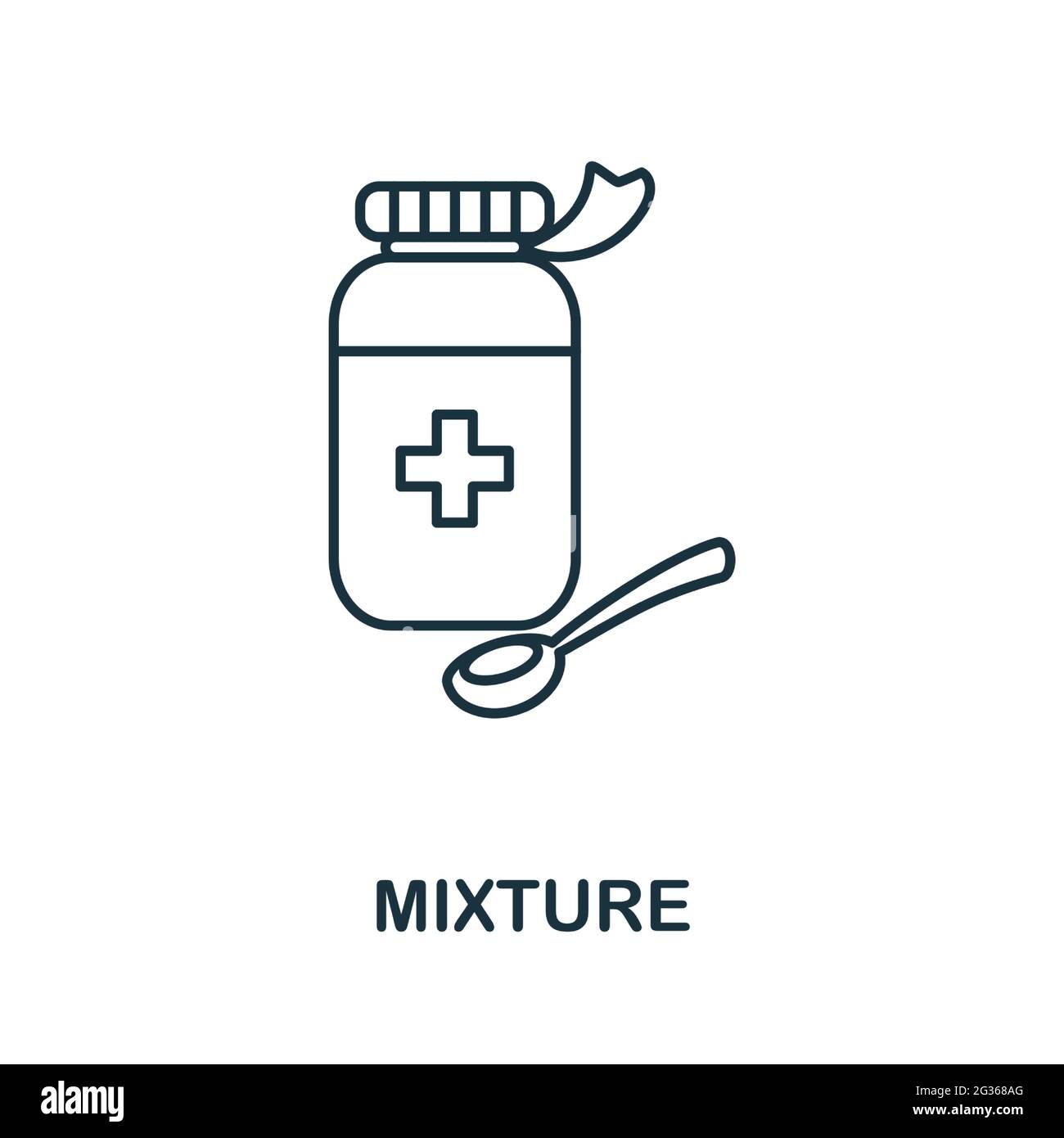 Mixture line icon. Thin style element from medicine icons collection ...