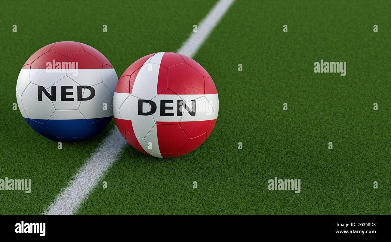 Netherlands vs. Denmark Soccer Match - Leather balls in Netherlands and ...