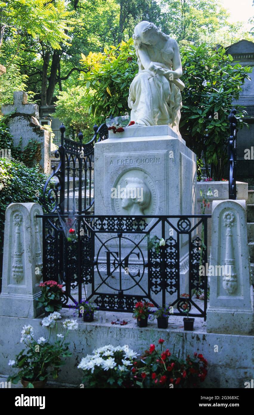 FRANCE PARIS (75) 20TH ARR, PERE LACHAISE CEMETERY, TOMB OF CHOPIN ...