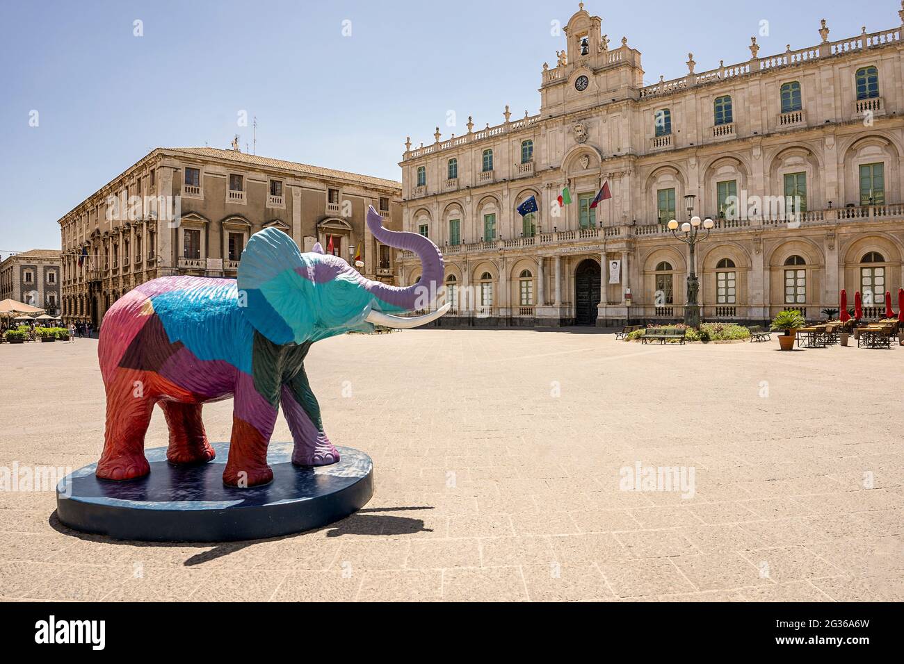 CATANIA, ITALY - May 30, 2021/ University square, historical center of ...