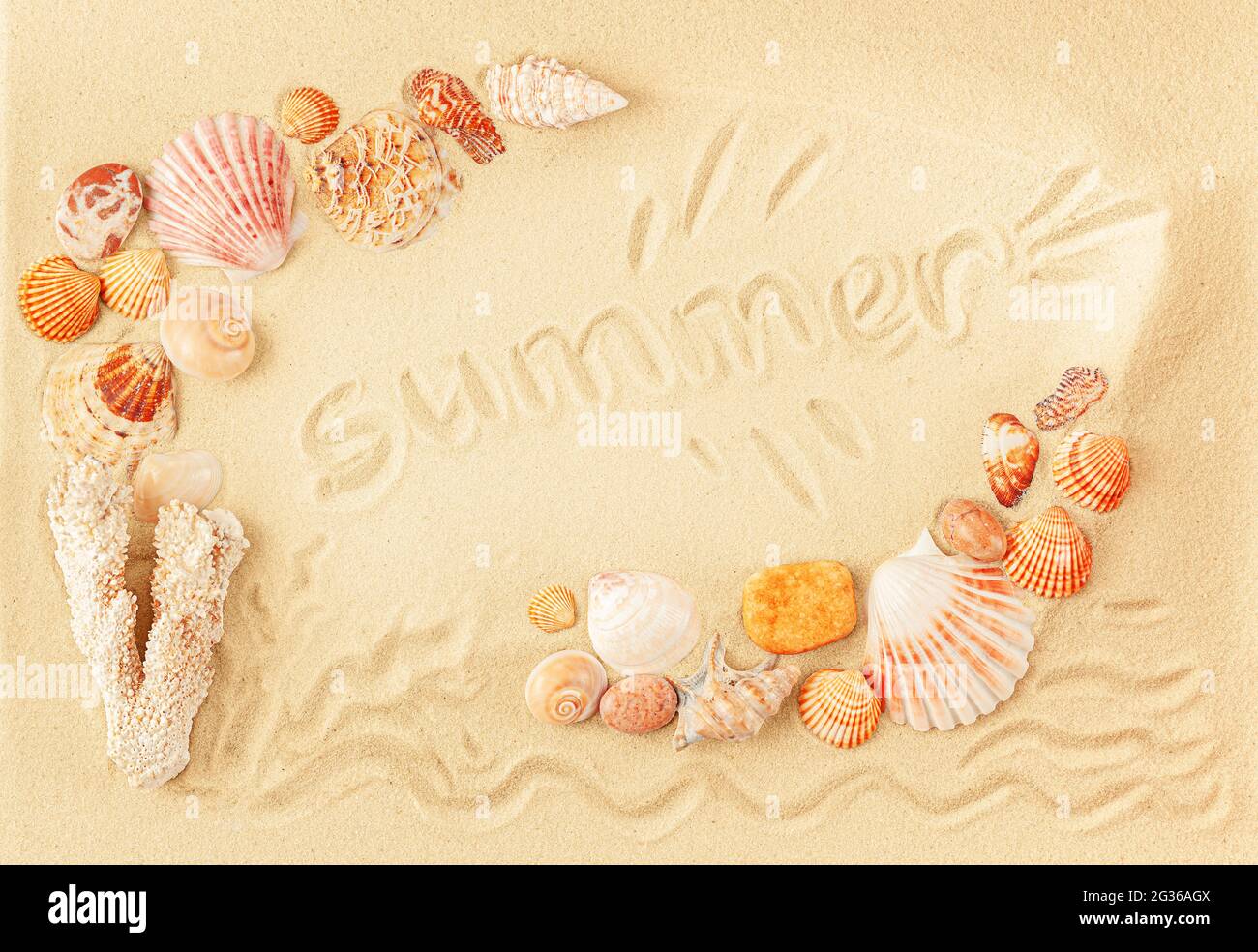 Word sea shell written on hi-res stock photography and images - Alamy