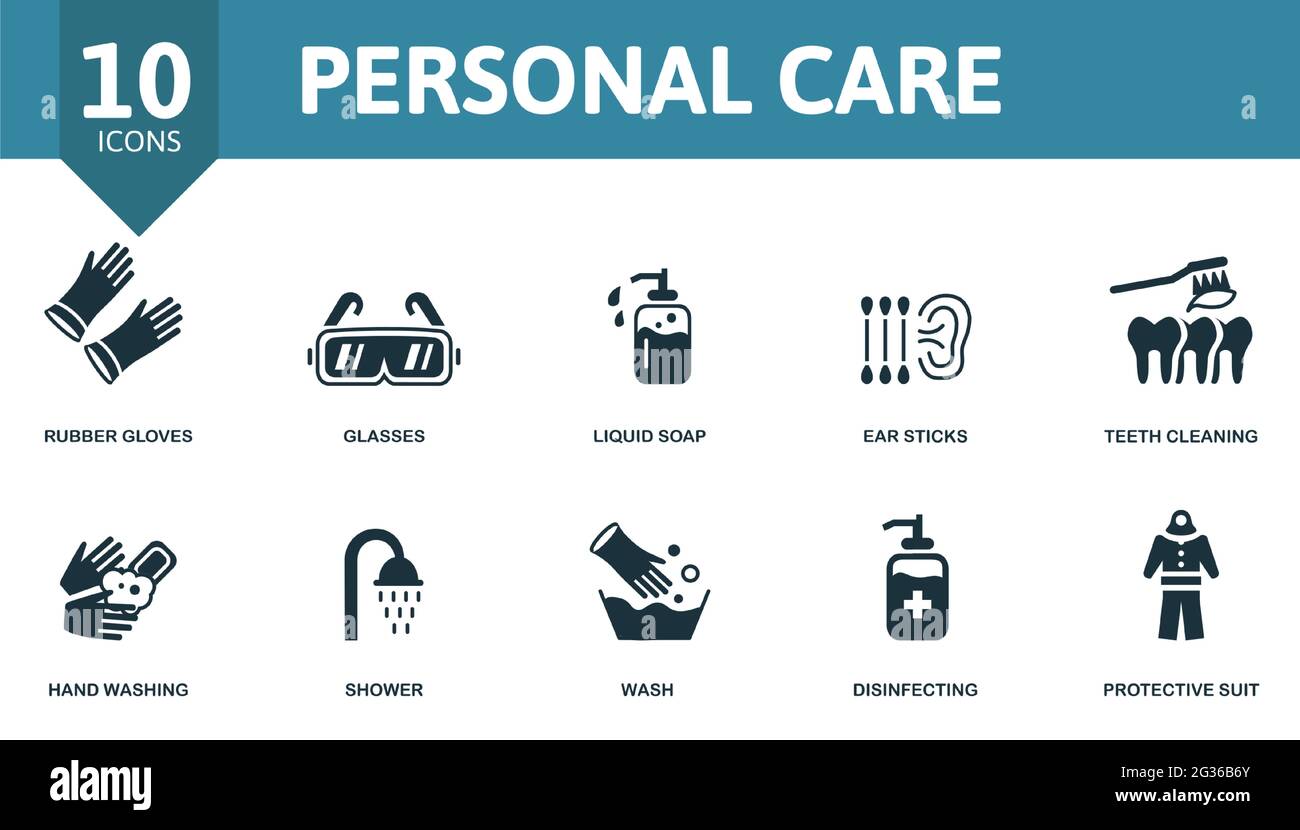 Personal Care icon set. Contains editable icons personal hygiene theme ...