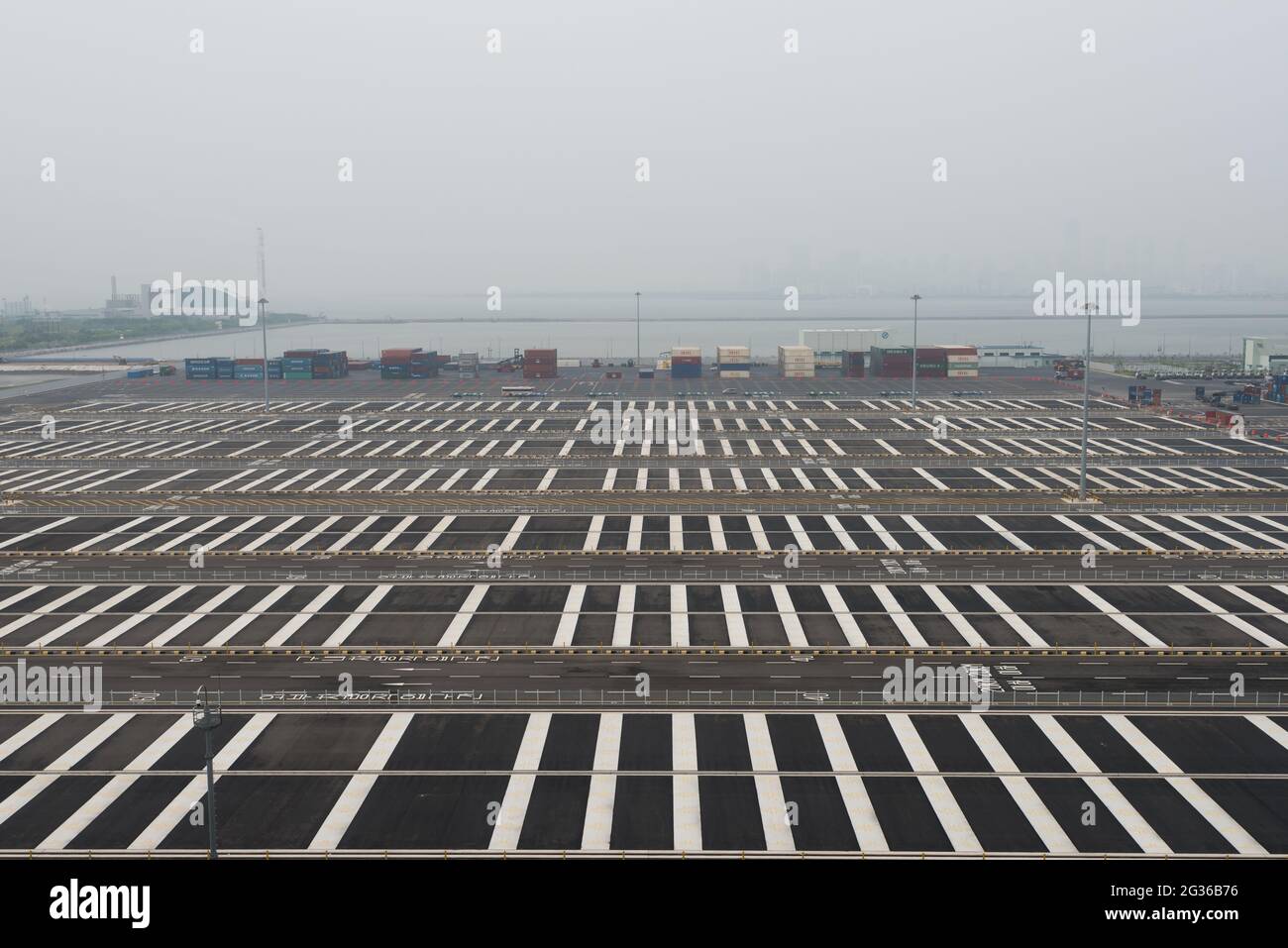Incheon, South Korea - June 22, 2016: A container terminal in Incheon ...