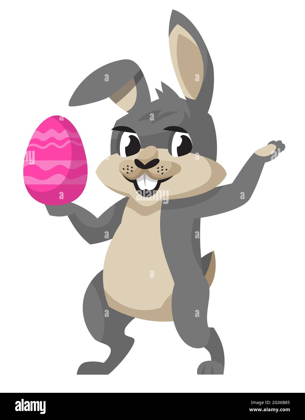 Smiling easter bunny. Cute animal in cartoon style Stock Vector Image ...