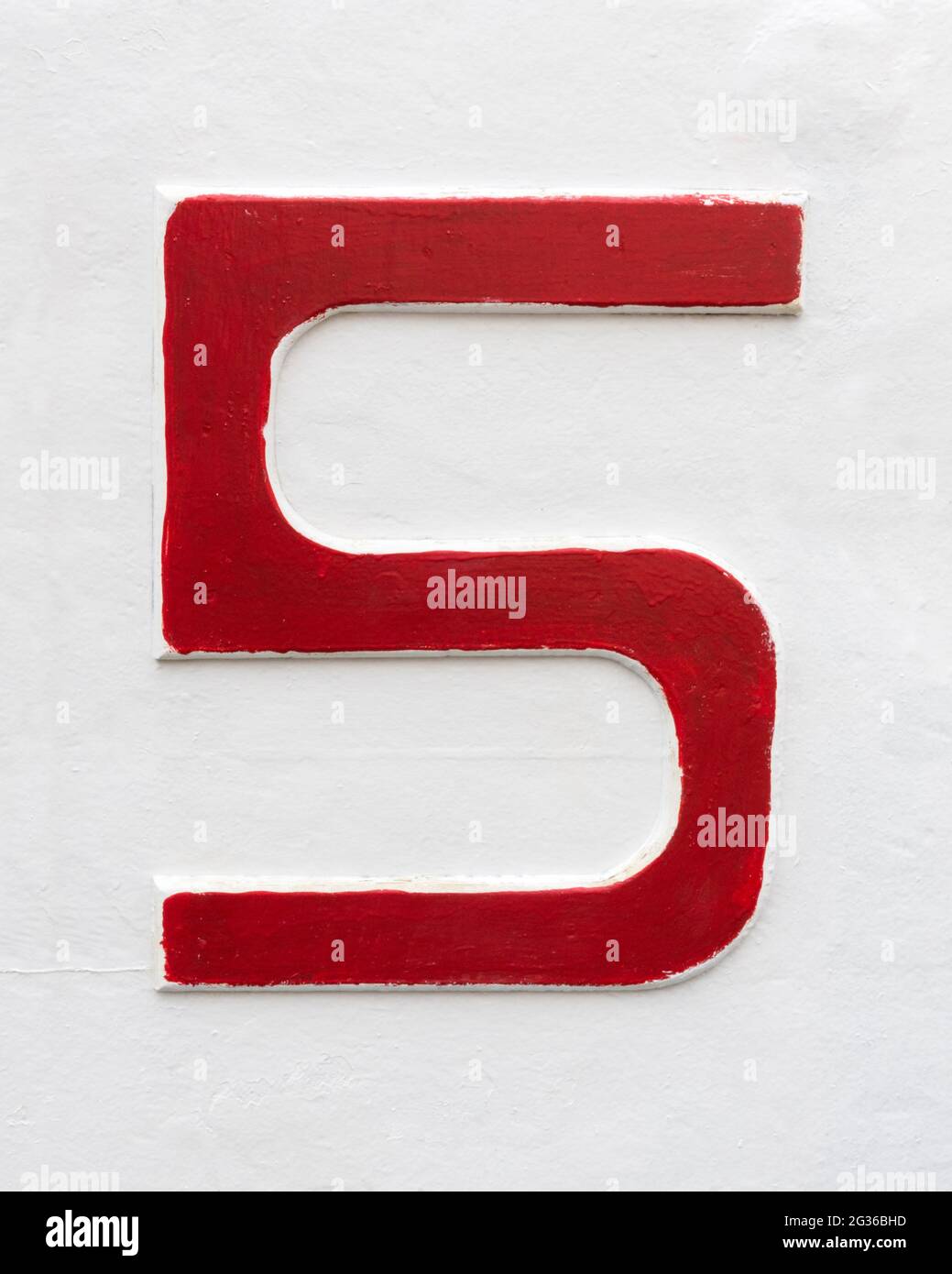 Red handmade number 5 Stock Photo - Alamy