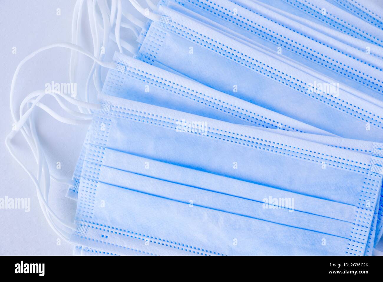 Large group of medical sterile face mask on the white background Stock ...