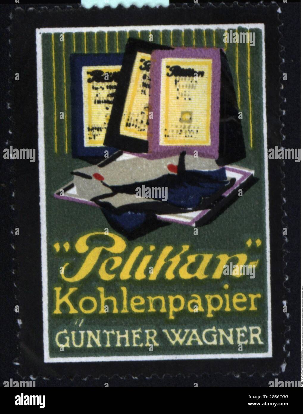 advertising, poster stamps, office equipment, "Pelikan" carbon paper ...