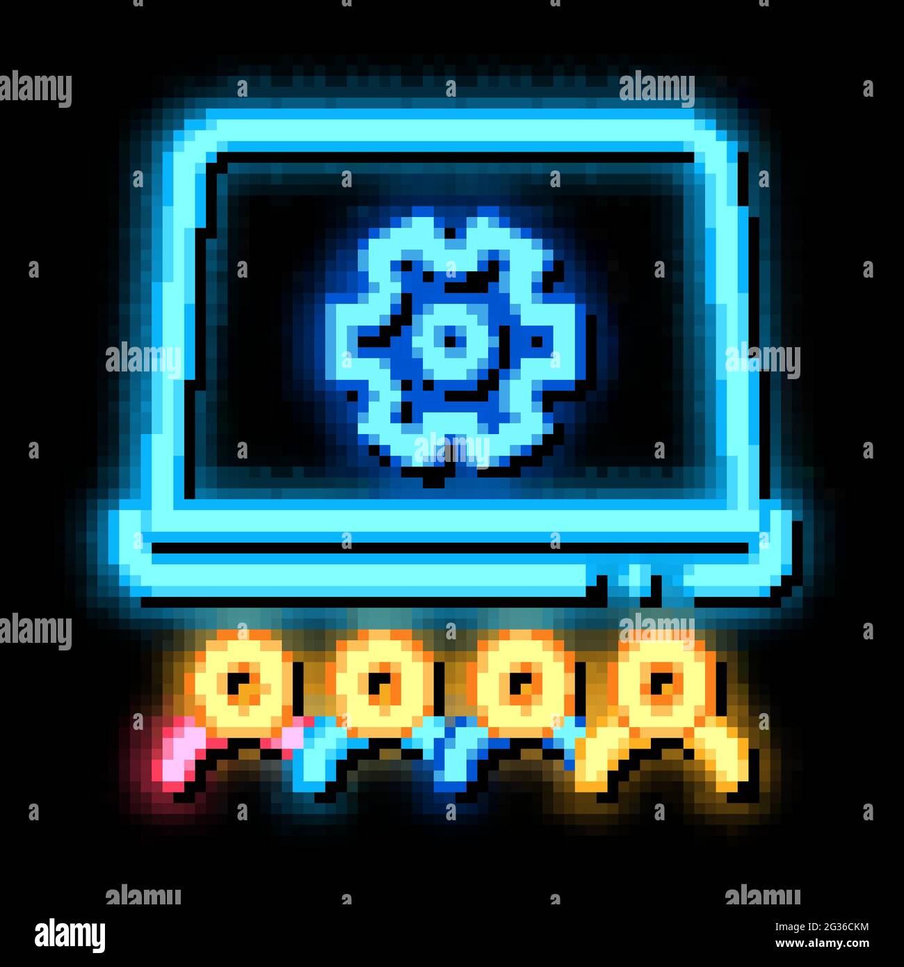 office working meeting neon glow icon illustration Stock Vector Image ...