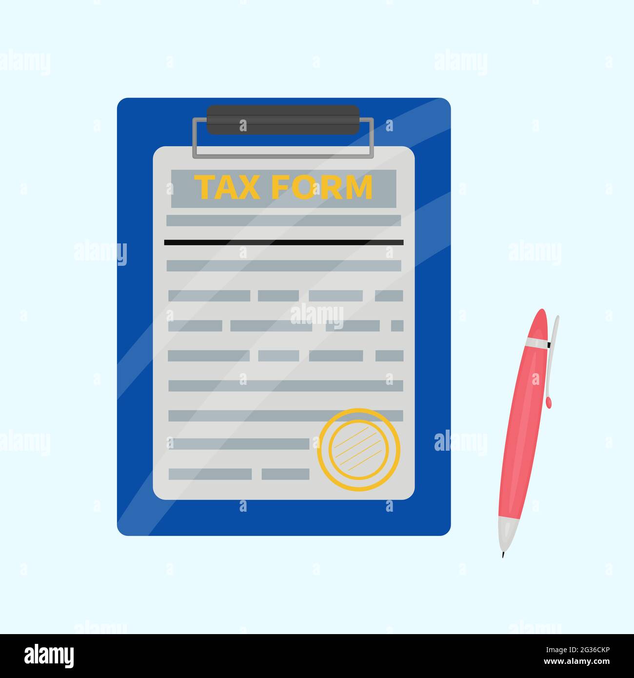 Flat illustration of Tax form clipboard vector Stock Vector Image & Art ...
