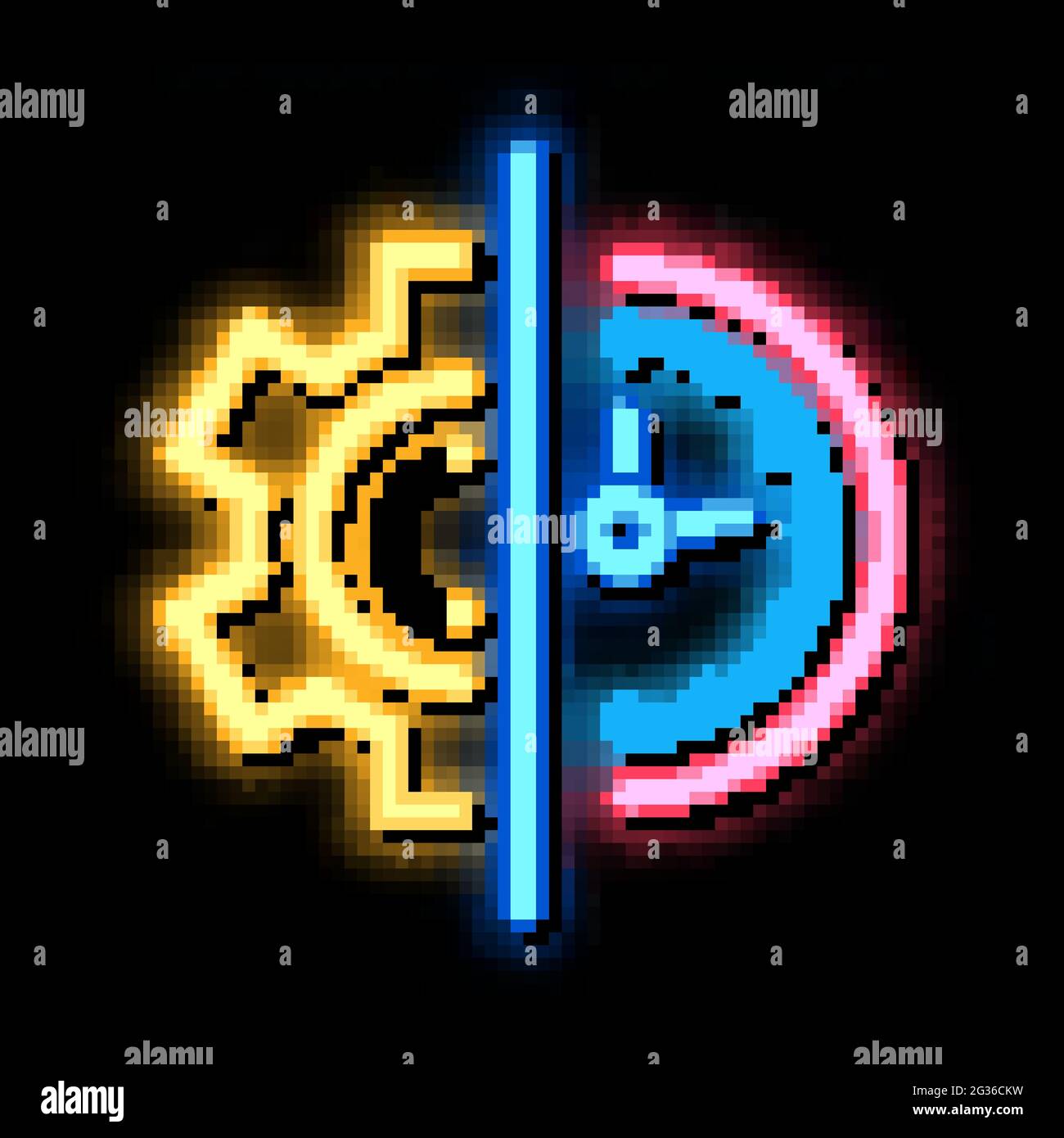 office working time neon glow icon illustration Stock Vector Image ...