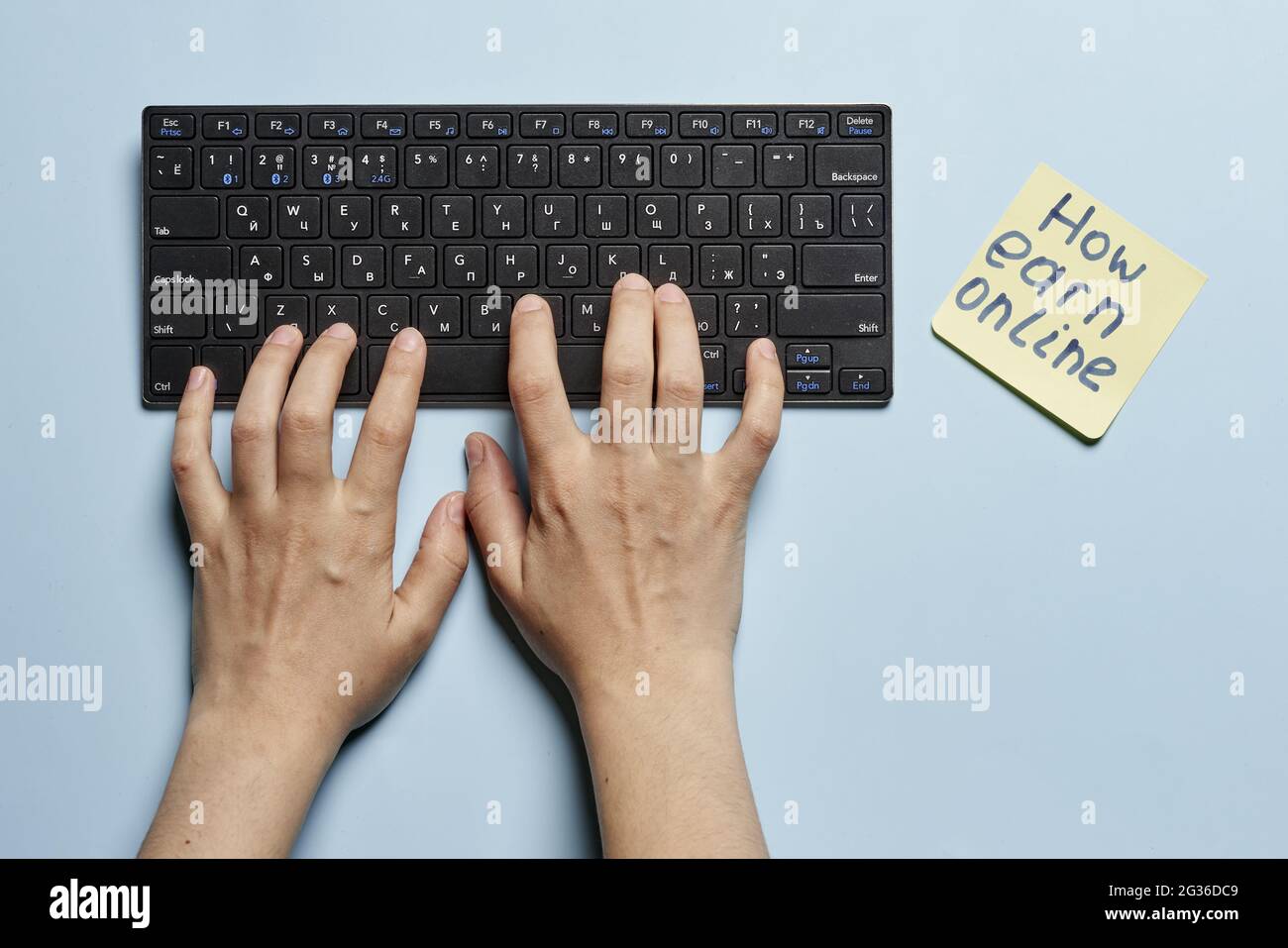 Overhead shot hands typing hi-res stock photography and images - Alamy