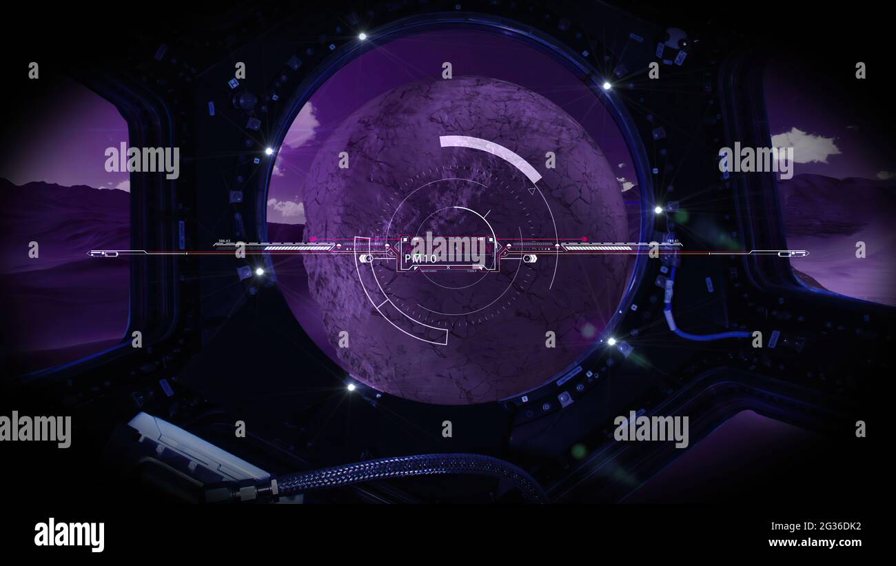 3d illustration - alien planet View From Space From The Window Of The ...