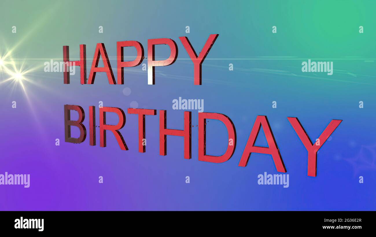 Happy Birthday Word 3d