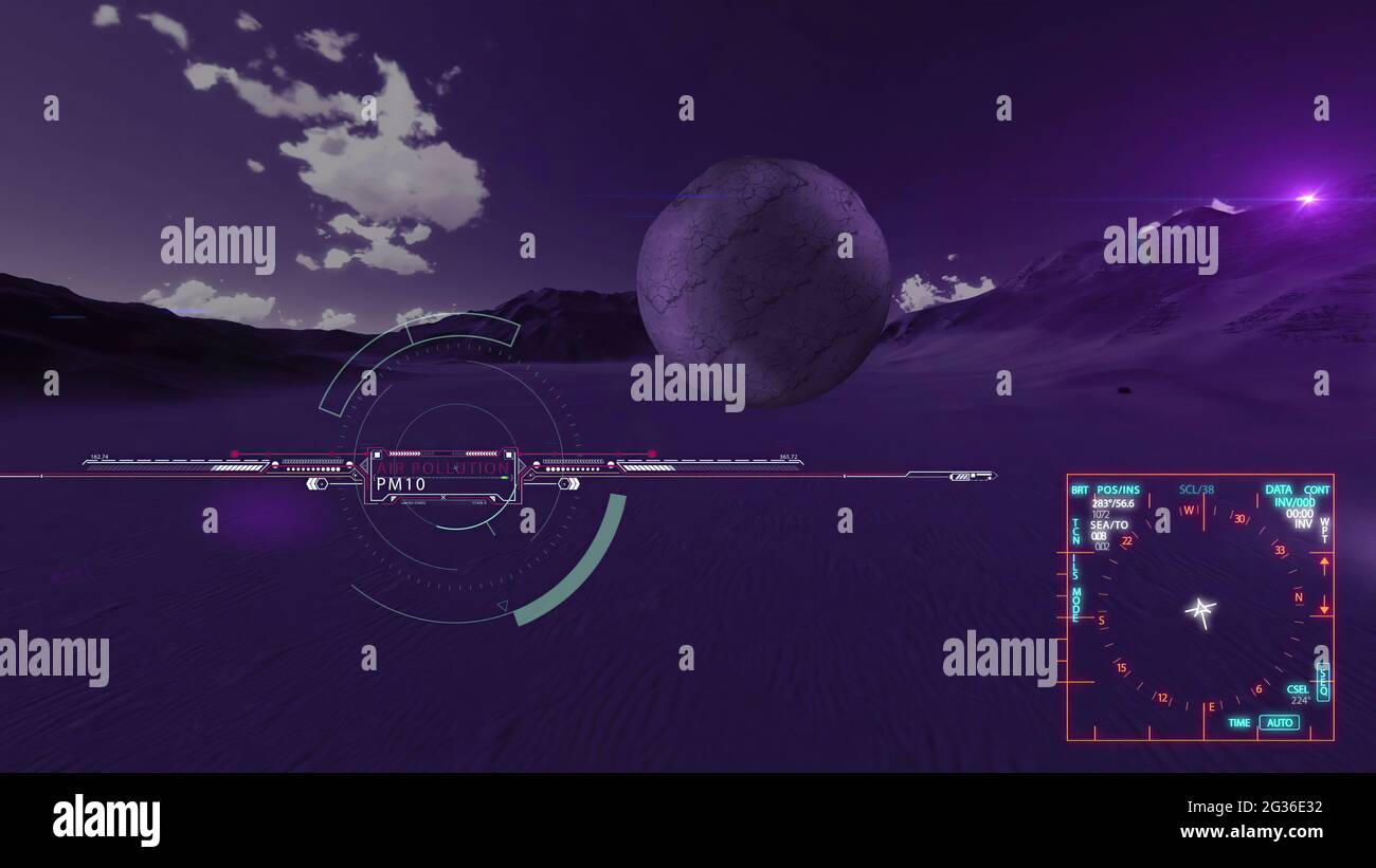 3d illustration - Ufo Fly Over Alien Planet Stock Photo - Alamy