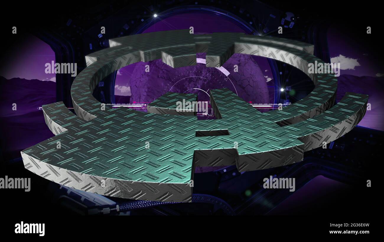 3d illustration - alien planet View From Space From The Window Of The ...