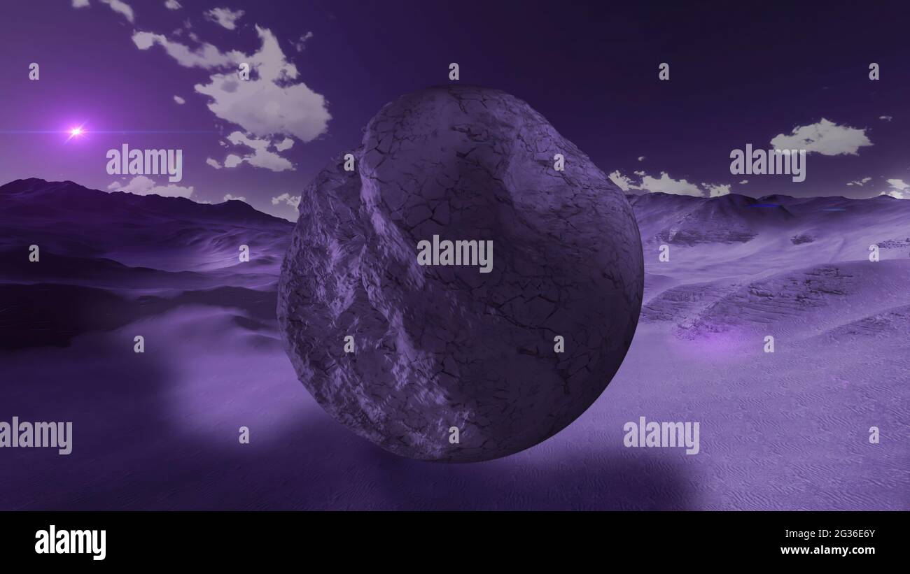 3d illustration - Ufo Fly Over Alien Planet Stock Photo - Alamy