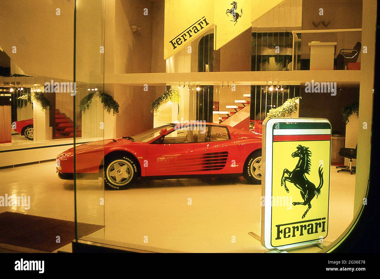 French Ferrari dealer Pozzi showroom at the debut of the Ferrari ...