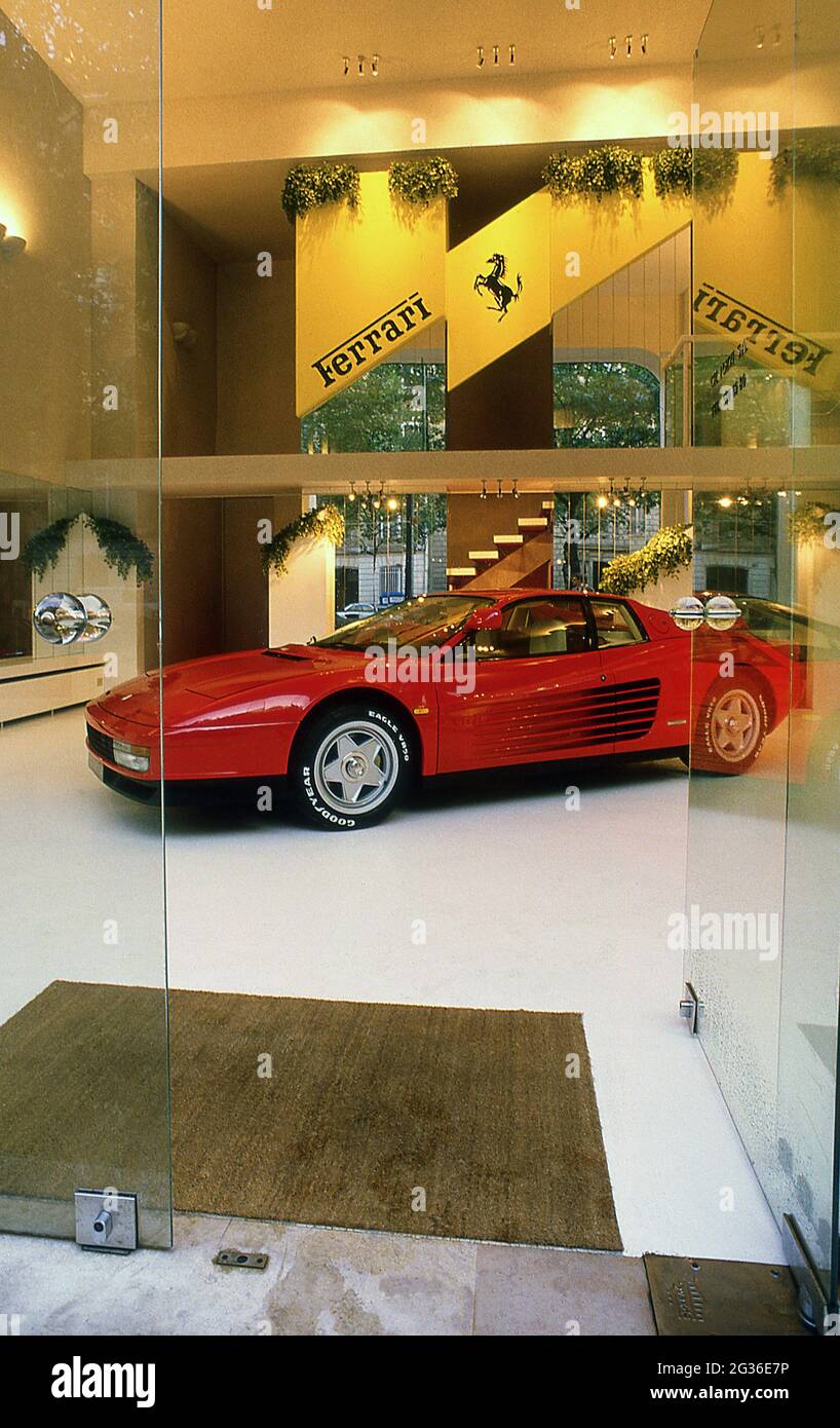 French Ferrari dealer Pozzi showroom at the debut of the Ferrari ...