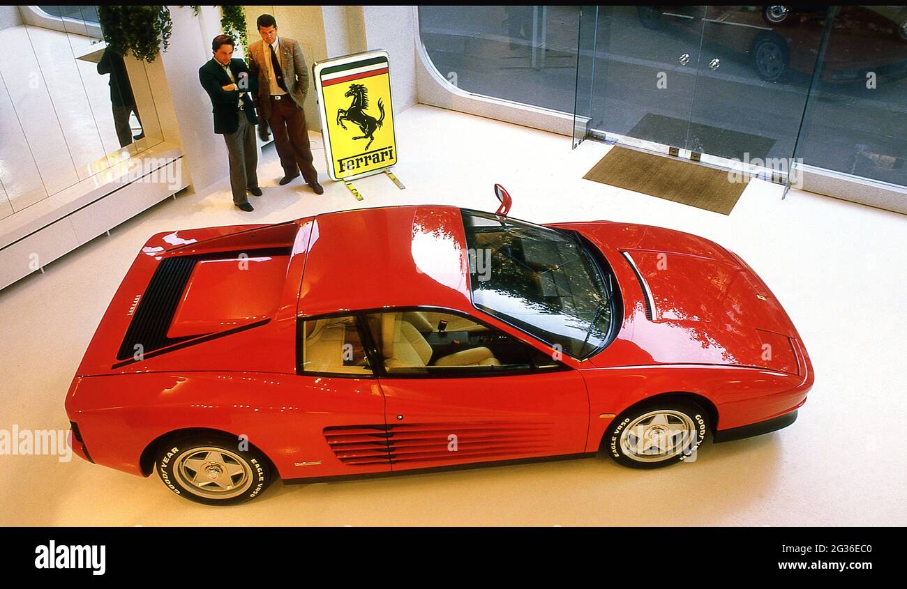 French Ferrari dealer Pozzi showroom at the debut of the Ferrari ...