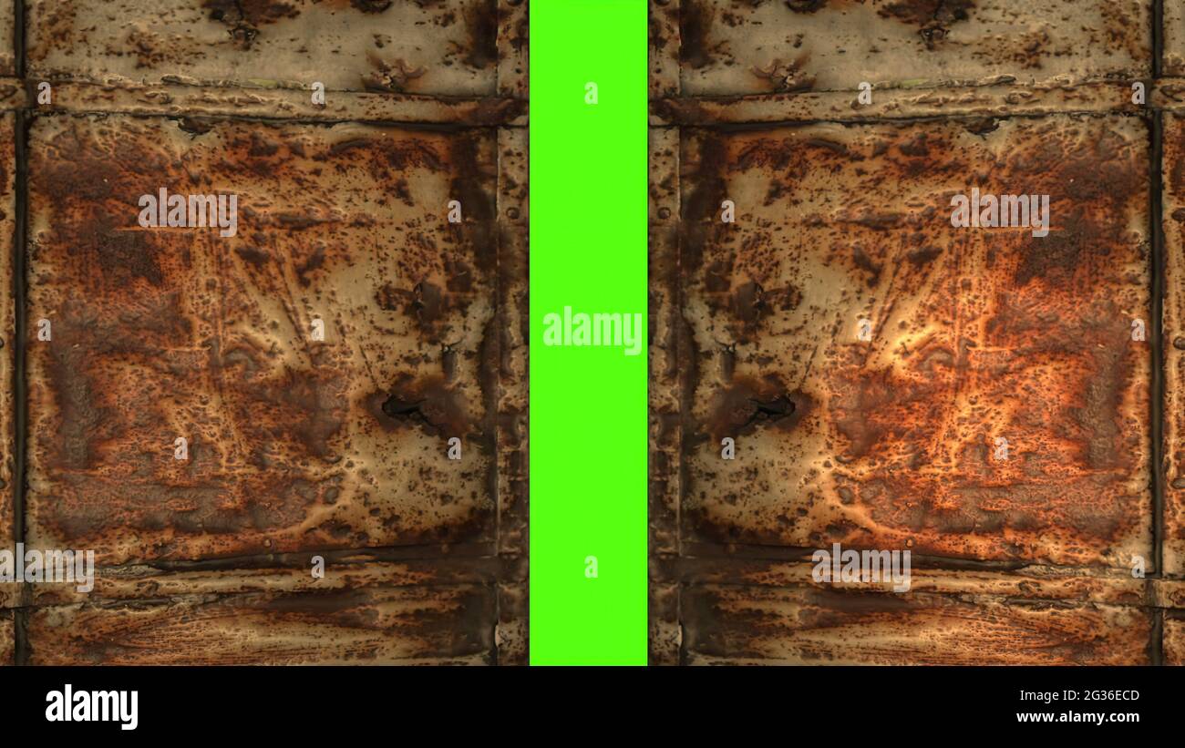 3d illustration - sci fi door opening on green screen Stock Photo - Alamy