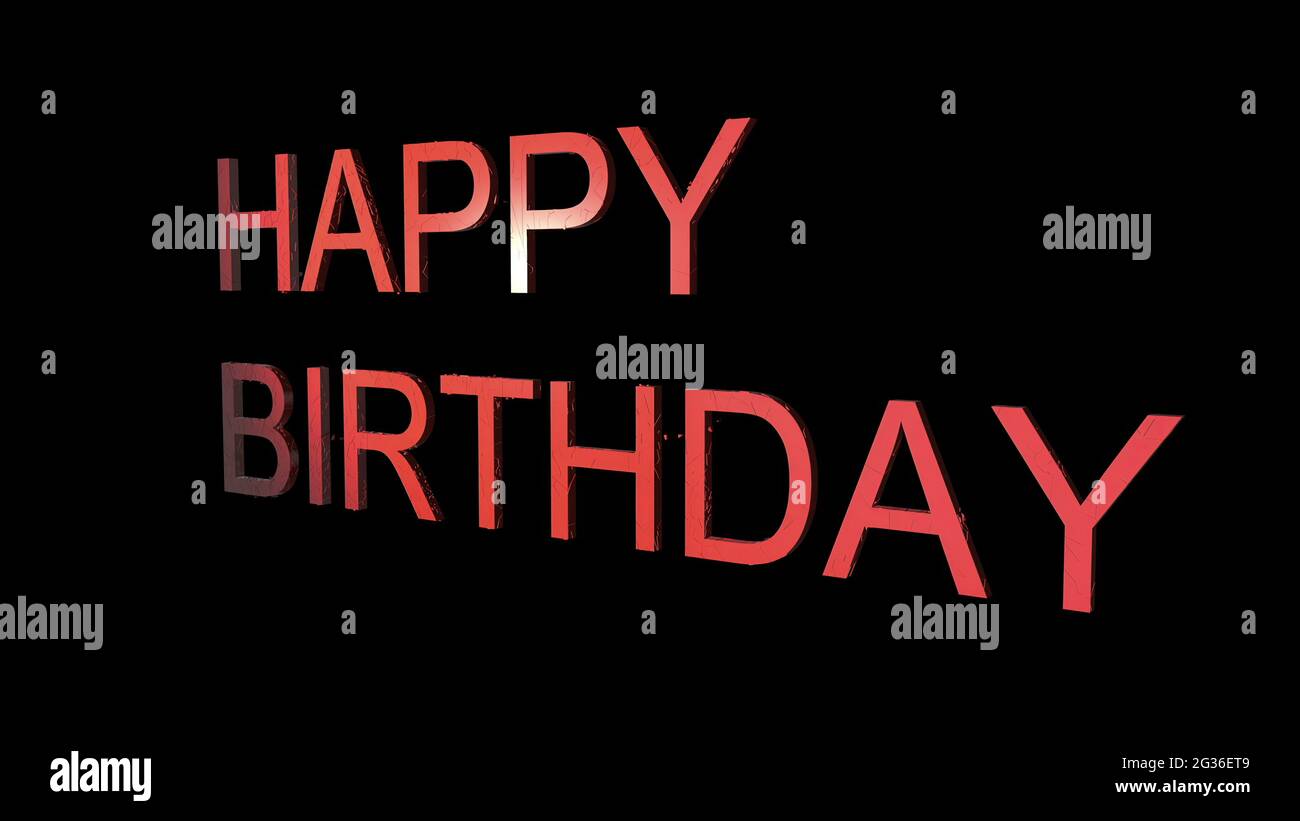 3d illustration - Word Happy Birthday explode With Optical Flares On ...