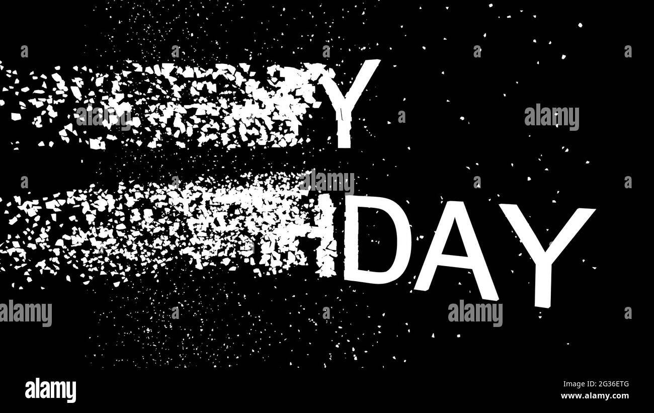 3d illustration - Word Happy Birthday explode With Optical Flares On ...