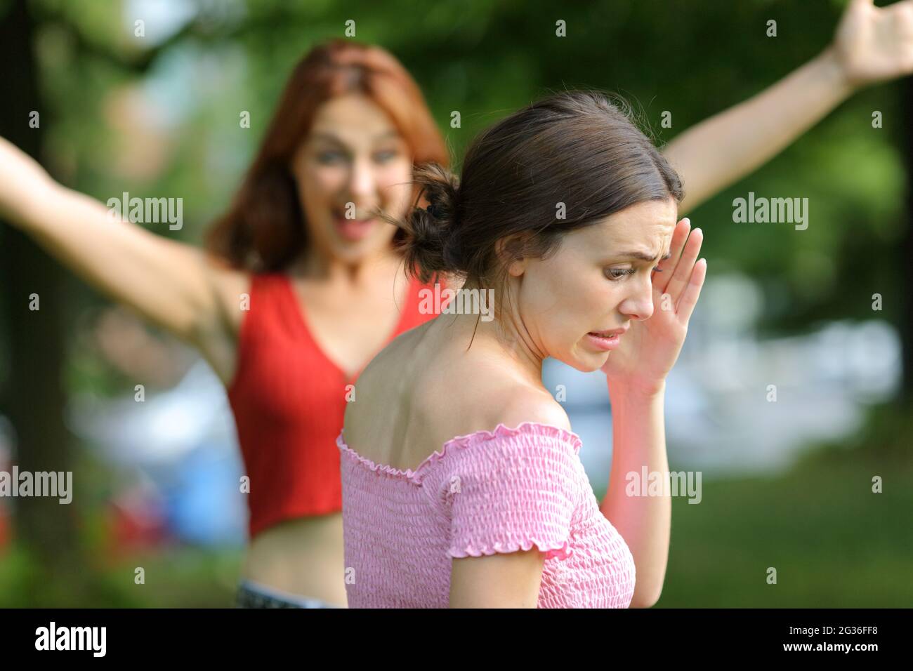 Embarrassed ignoring hi-res stock photography and images - Alamy