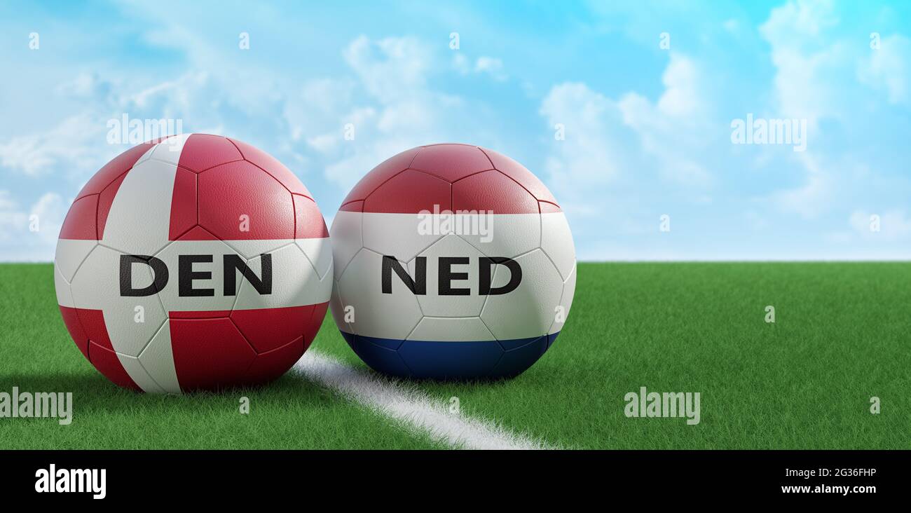 Denmark vs. Netherlands Soccer Match - Leather balls in Denmark and ...