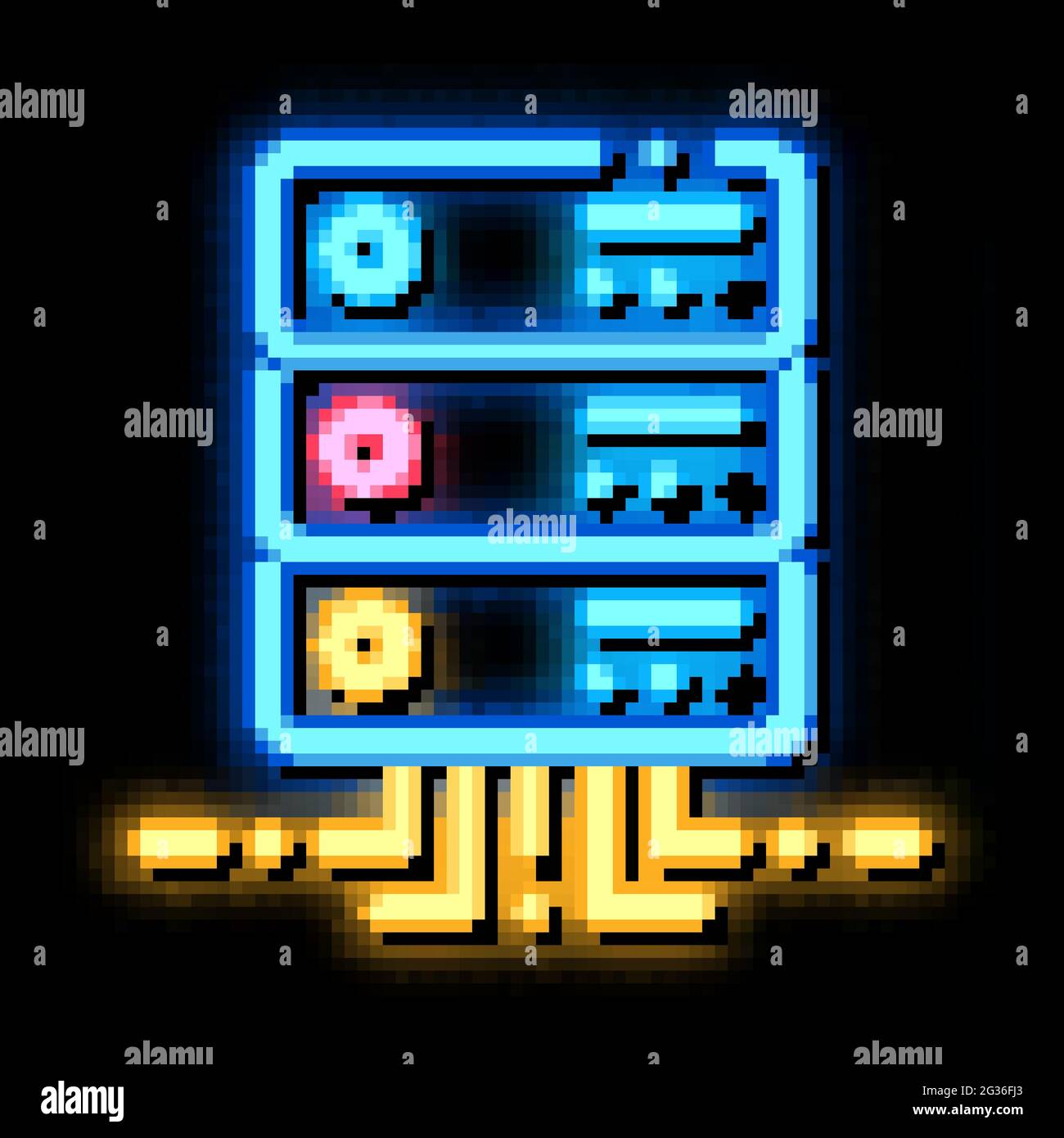 office server neon glow icon illustration Stock Vector Image & Art - Alamy