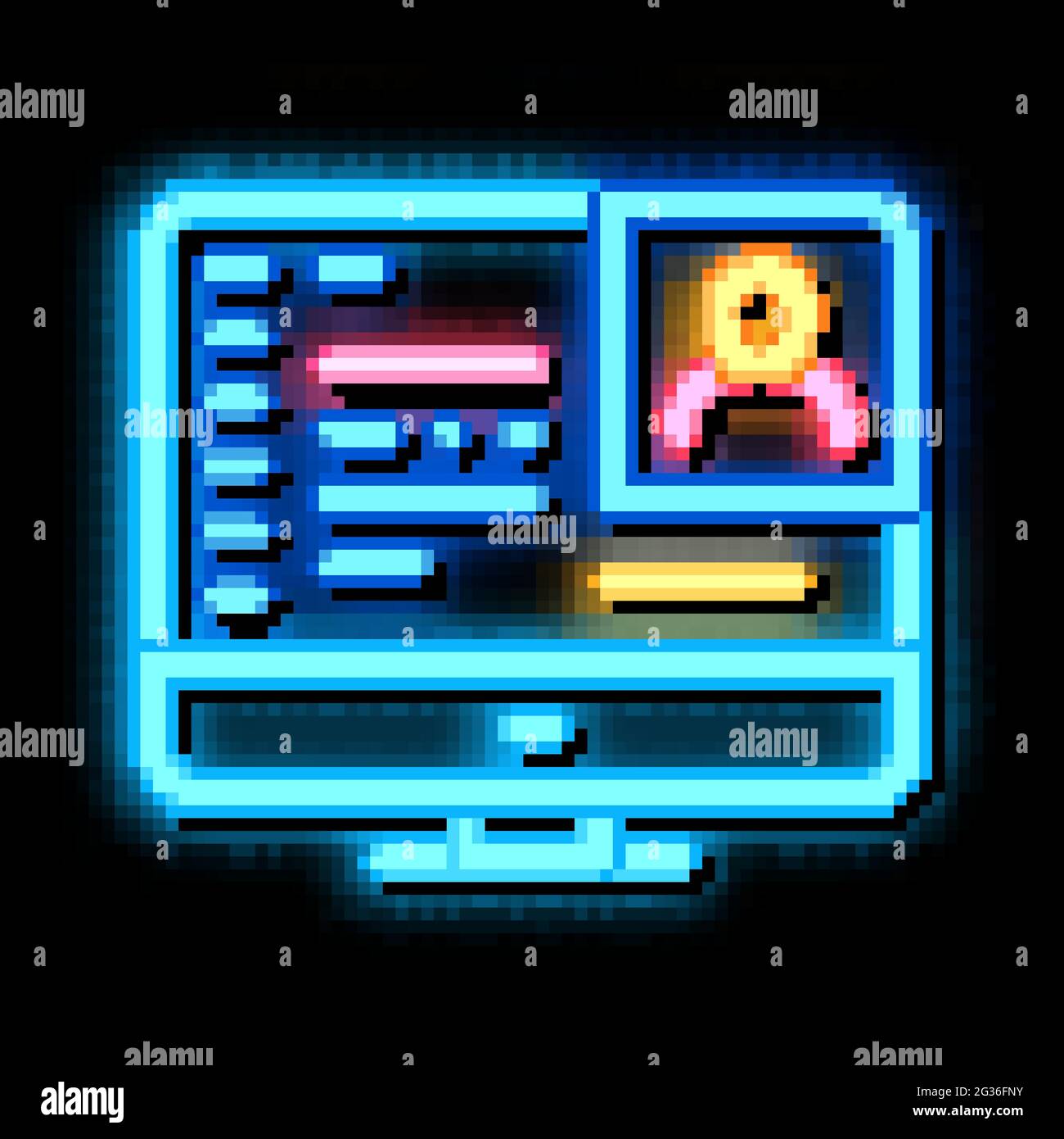 computer screen neon glow icon illustration Stock Vector Image & Art ...