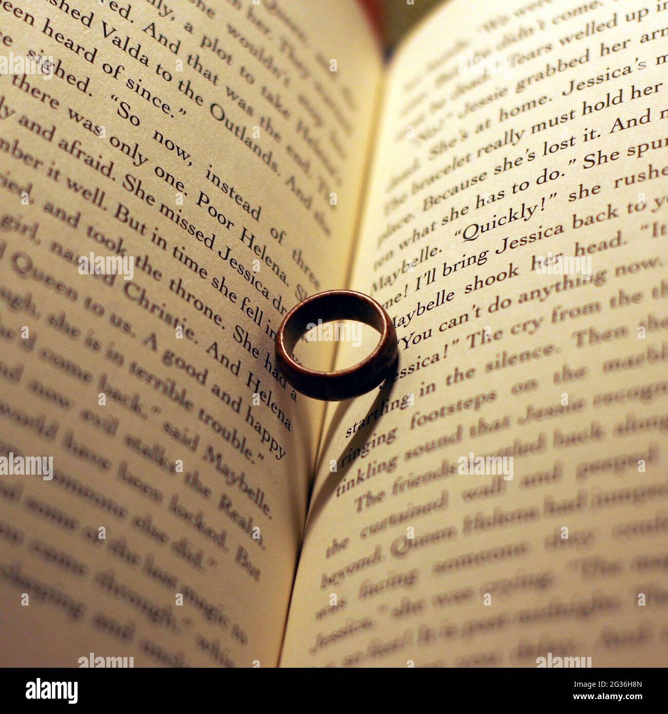 The ring in the book. Abstract photo Stock Photo - Alamy