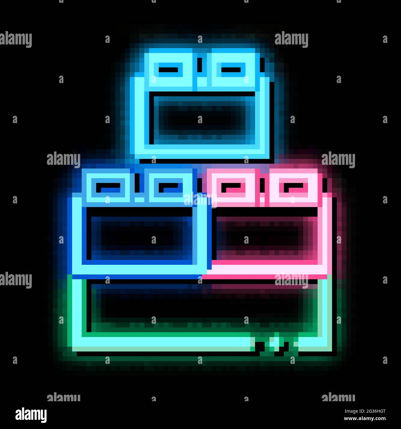 construction blocks neon glow icon illustration Stock Vector Image ...