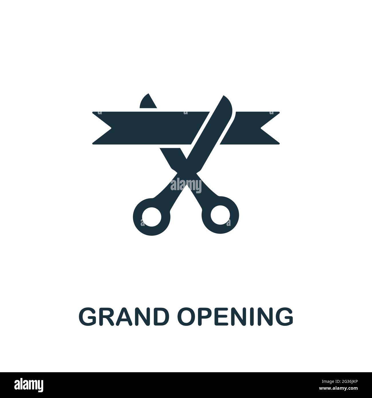 Grand Opening icon. Simple creative element. Filled monochrome Grand ...