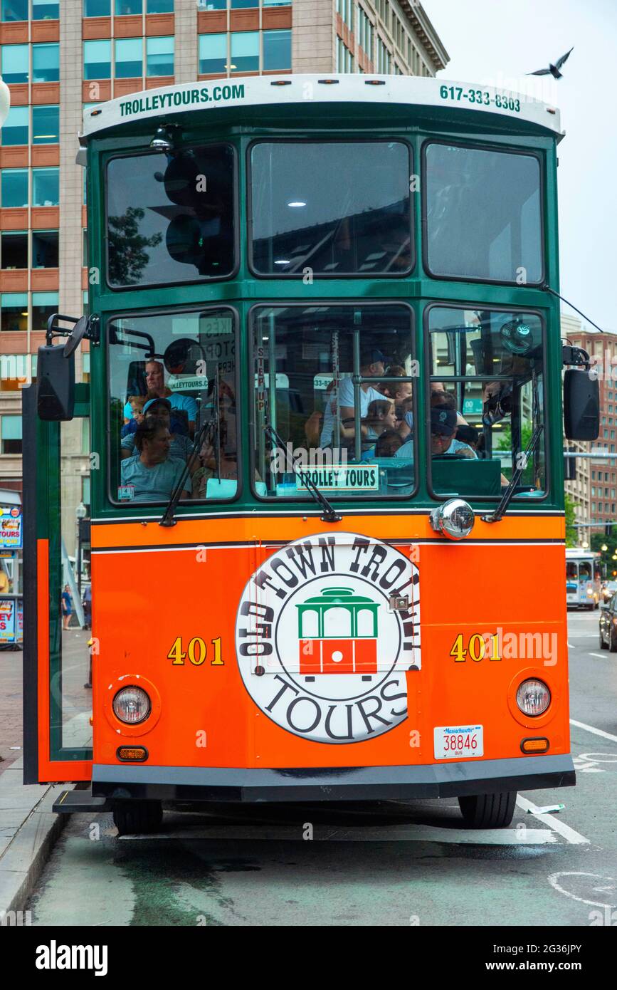 Old Town Trolley hop on hop off sightseeing tour bus in the historic ...