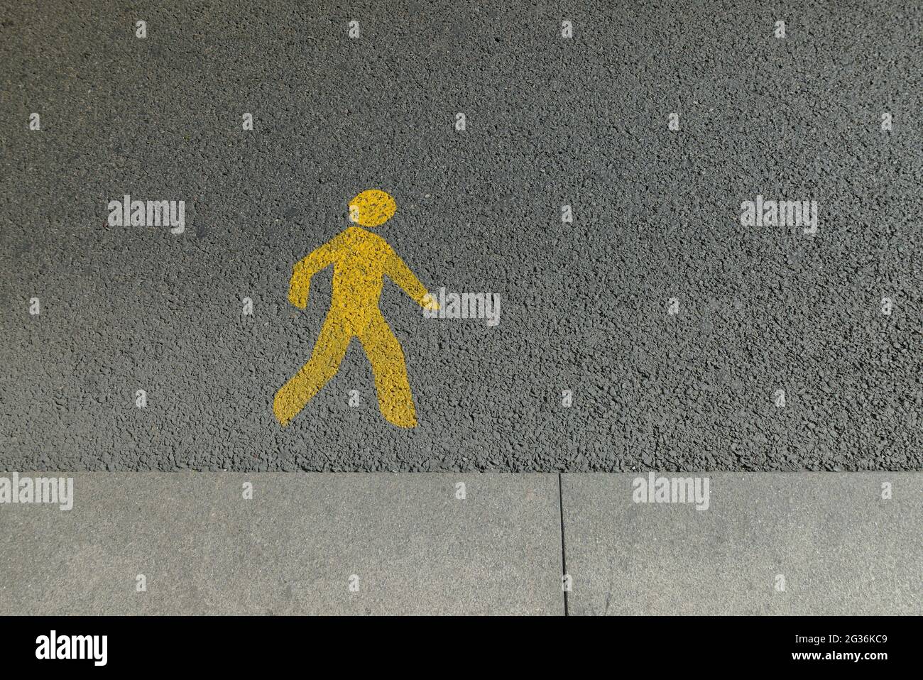 Walk sign on the road Stock Photo - Alamy