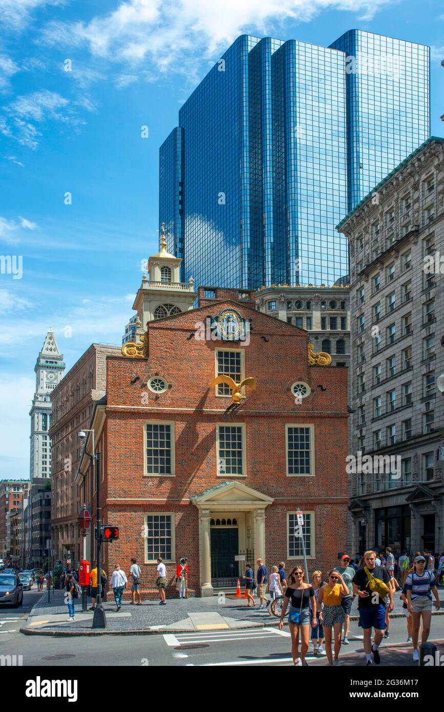 The Old State House, Boston. The historic site of the Declaration of ...
