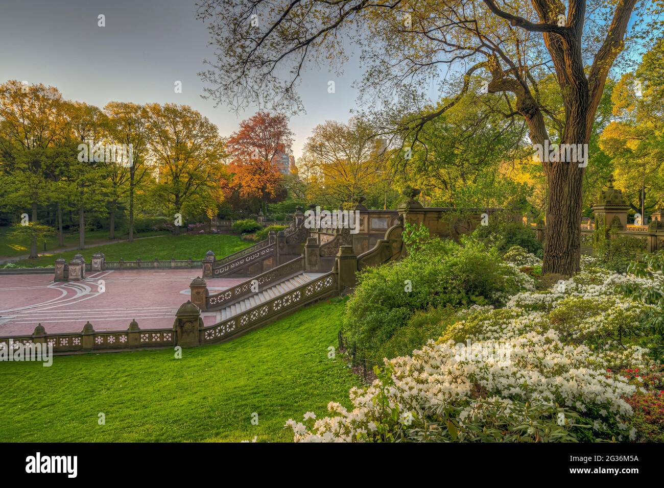 Bethesda Terrace and Fountain are two architectural features ...