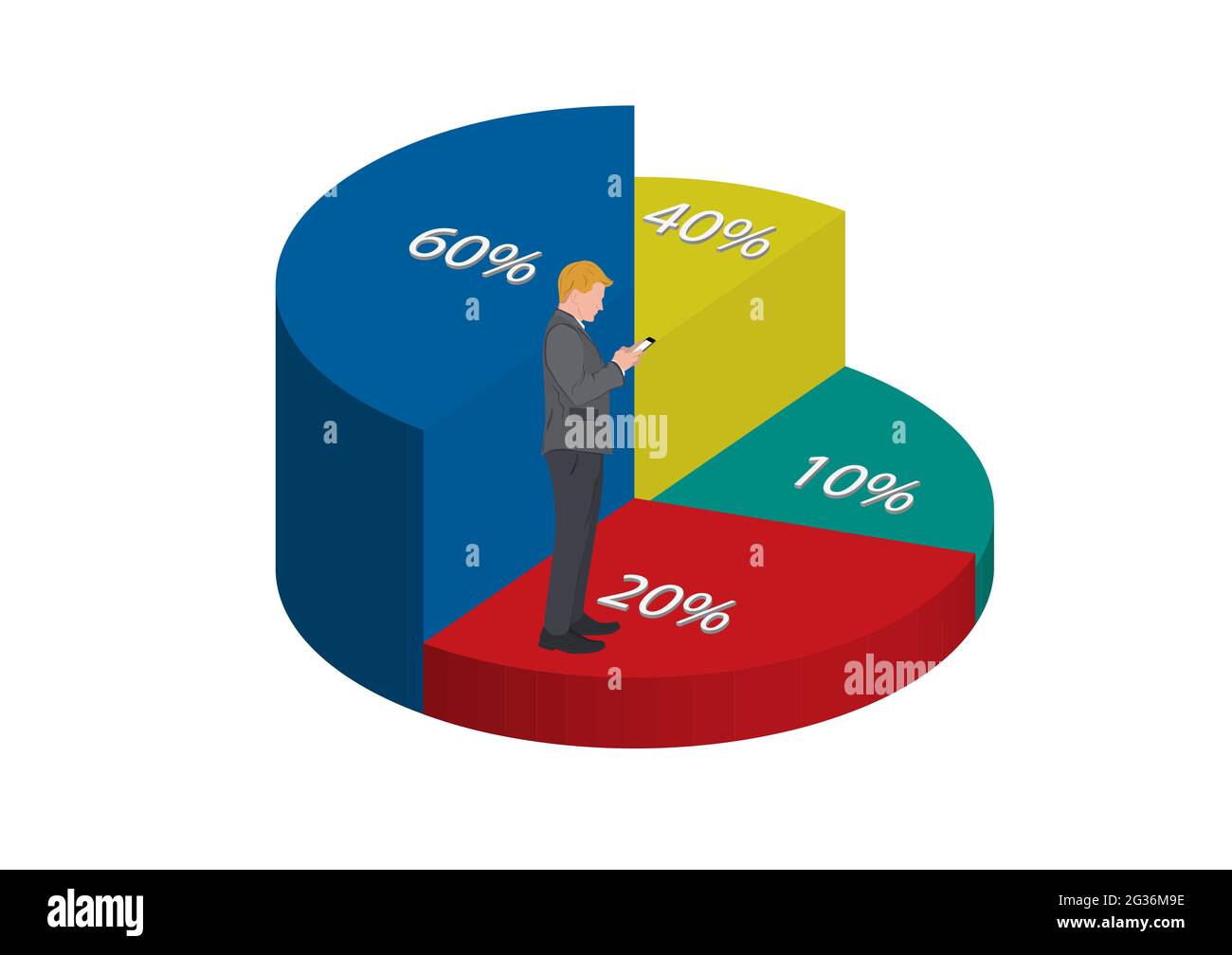 3d pie chart vector vectors Cut Out Stock Images & Pictures - Alamy