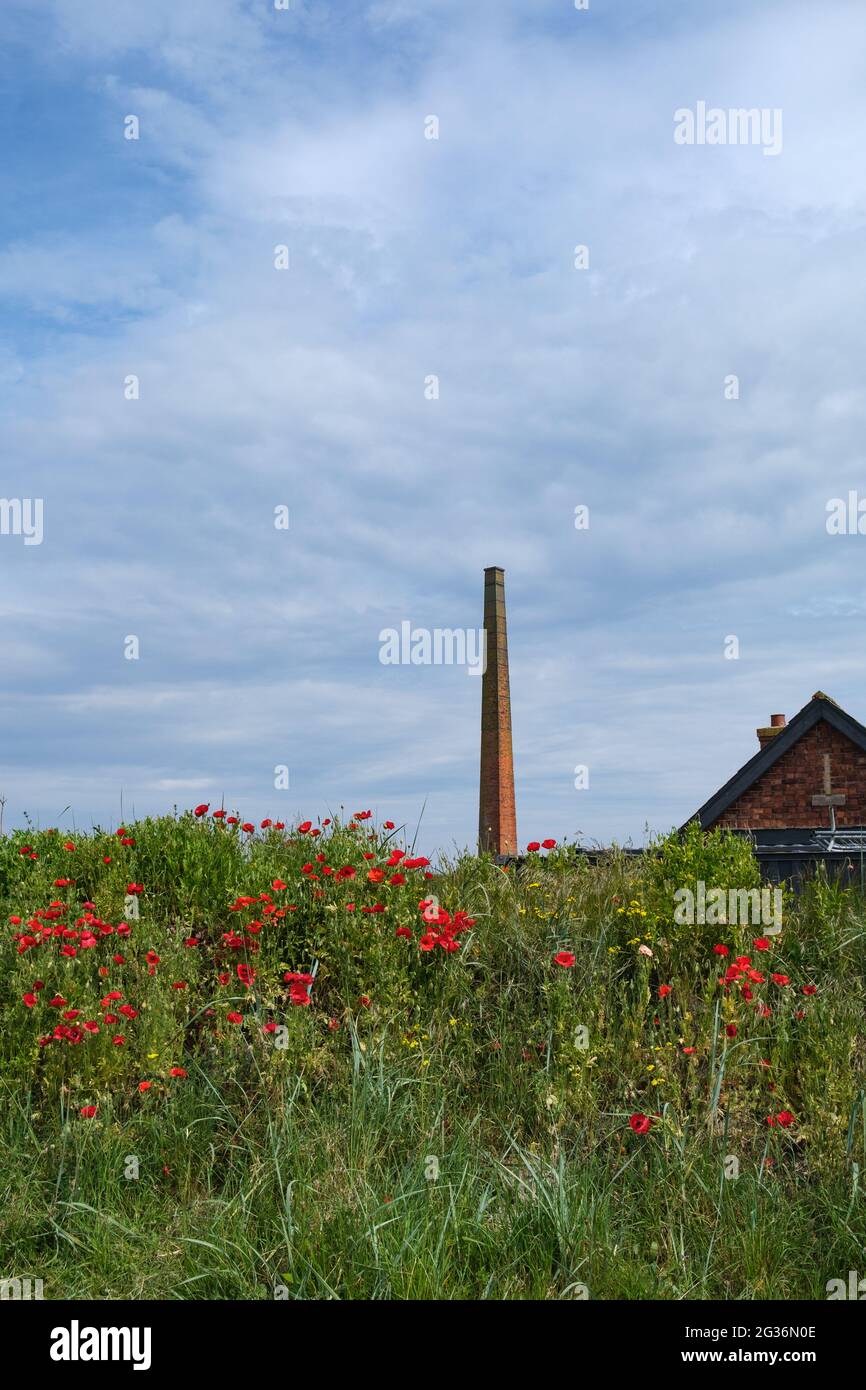 Spittal Chimney on the East Coast in Northumberland, UK Stock Photo - Alamy
