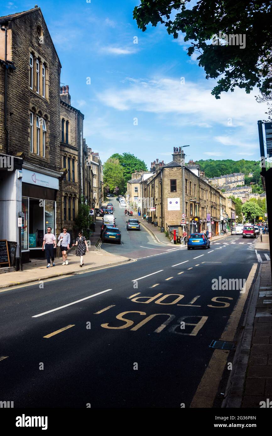 Town centre image of Hebden Bridge, a town in West Yorkshire Stock ...