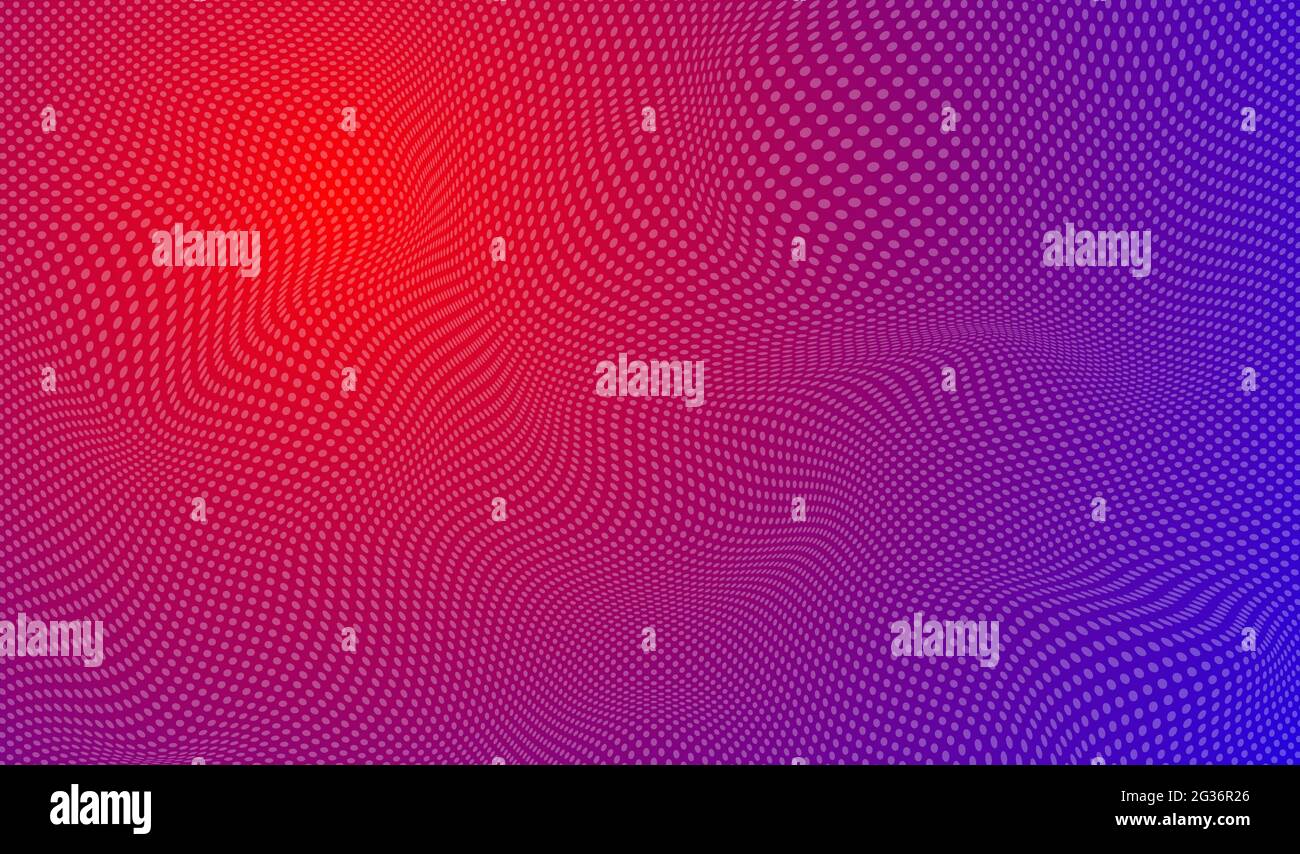 Abstract technology background with grid of dots. Geometric surface ...