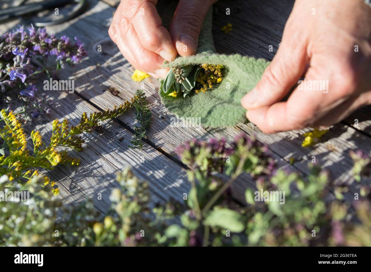 making an incense bundle Stock Photo - Alamy