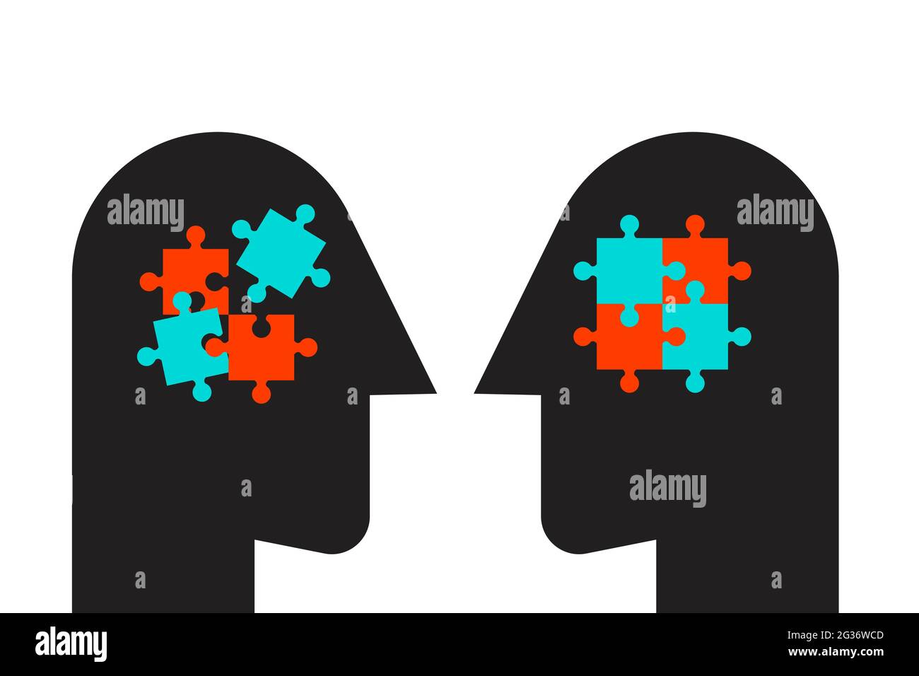 Solution concept. Therapy symbol. Psychology icon. Human head and ...
