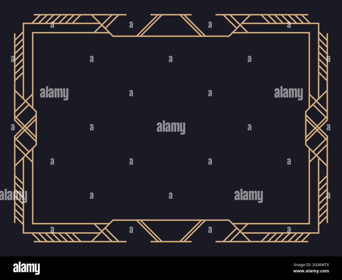 Art deco frame. Vintage linear border. Design a template for ...
