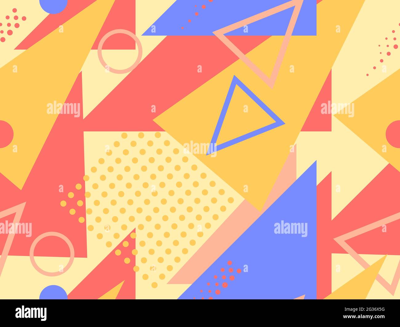 80s geometric seamless pattern with memphis elements. Trendy retro ...