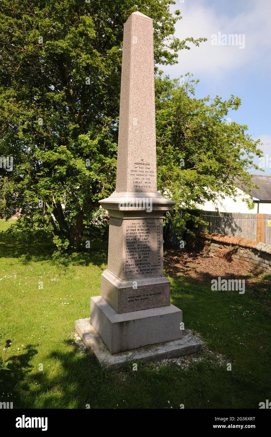 War Memorial, Dunton, Bedfordshire Stock Photo - Alamy