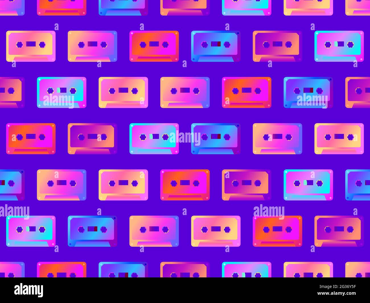Cassette tapes seamless pattern. Music cassettes for music tape ...