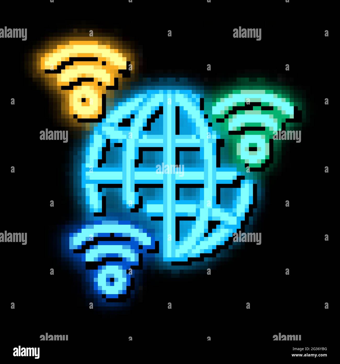 smart house mechanical gear neon glow icon illustration Stock Vector ...