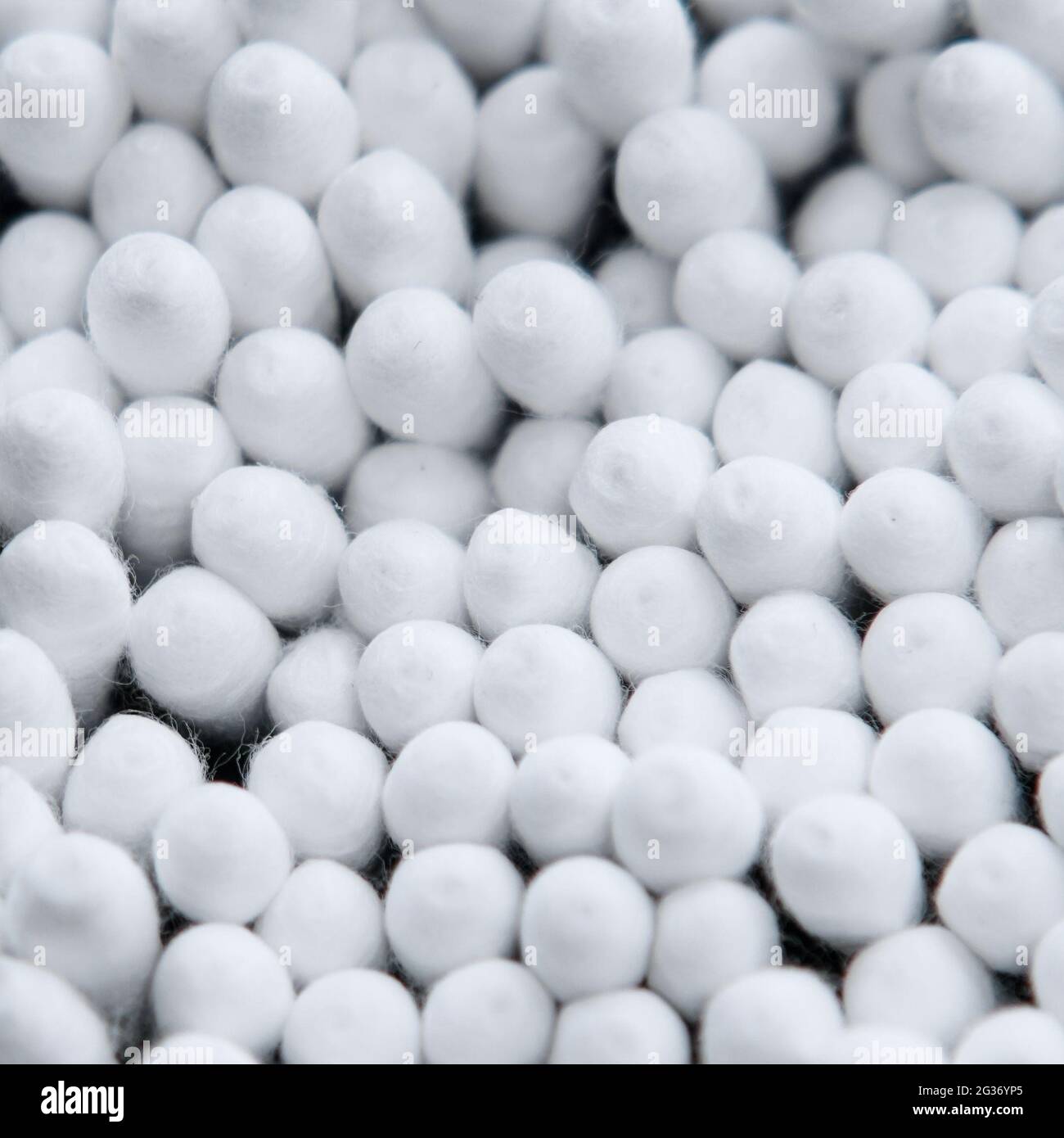 Cotton heads of cleaning hygiene sticks. Cotton swabs. Selective Focus ...