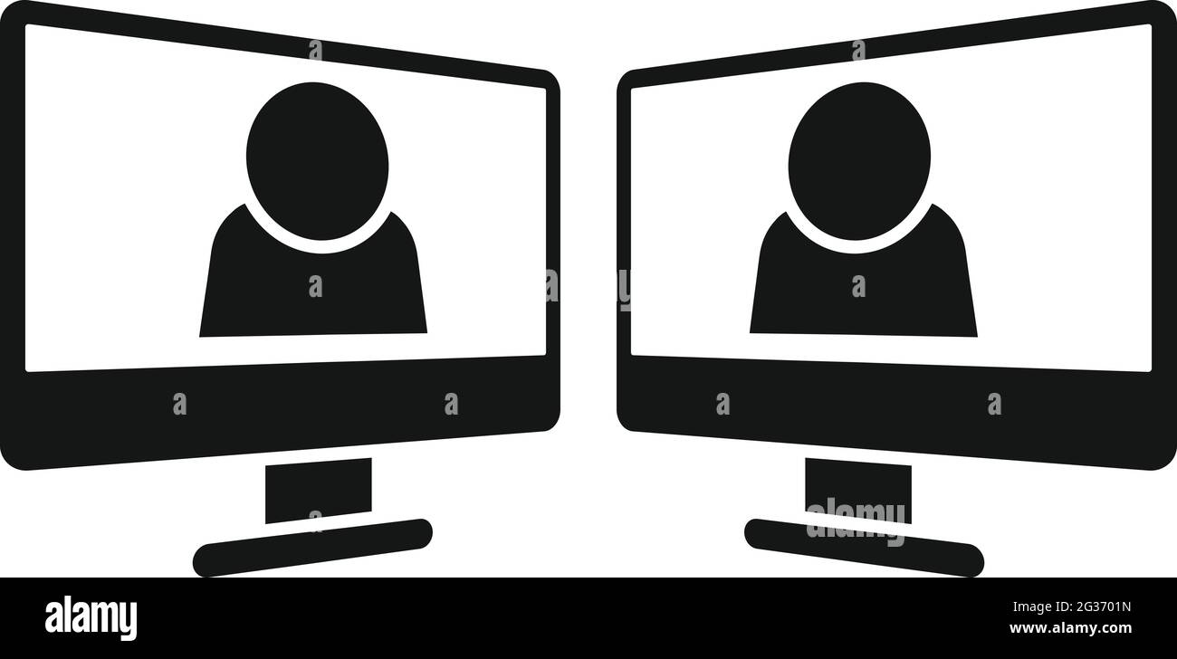 Online meeting icon, simple style Stock Vector Image & Art - Alamy